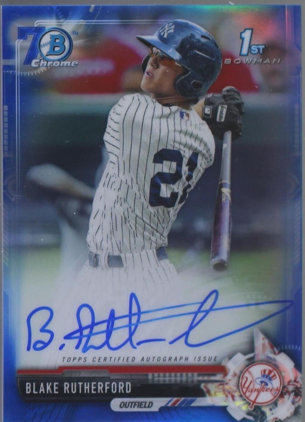 2017 Bowman - Chrome Prospect Autographs Blake Rutherford #CPA-BR Blue ...