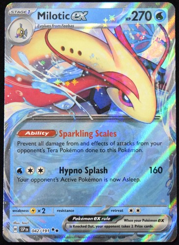 Pokemon TCG Milotic ex 042/191 2024 Surging Sparks Double Rare Card ...
