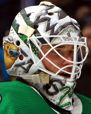 Jake Oettinger Up-Close Mask Portrait Dallas Stars 8x10 NHL Hockey ...