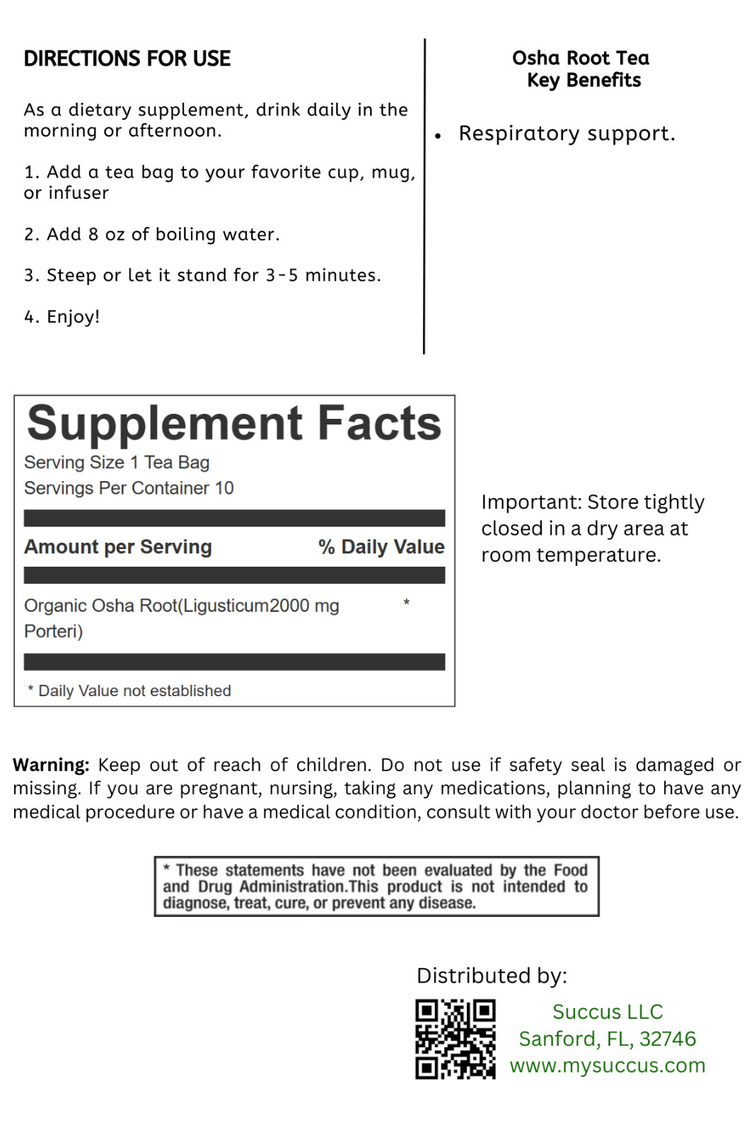 Osha Root Tea - 20 Servings | eBay