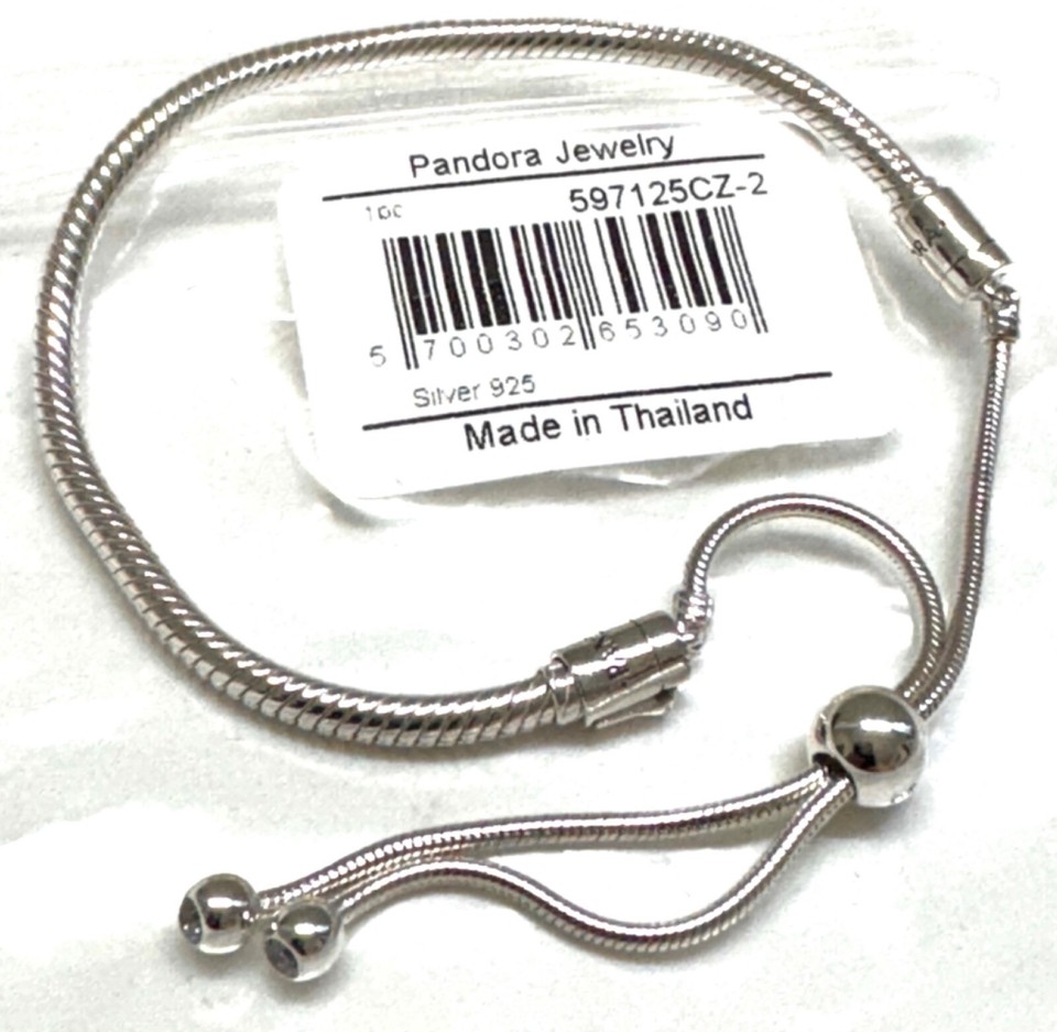 RETIRED Authentic Pandora Bracelet, Silver Sliding Bolo Bracelet ...