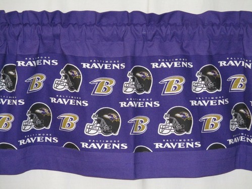 40", 52" or 80" W x 13" L - Valance Baltimore Ravens lg logo Purple NFL ...