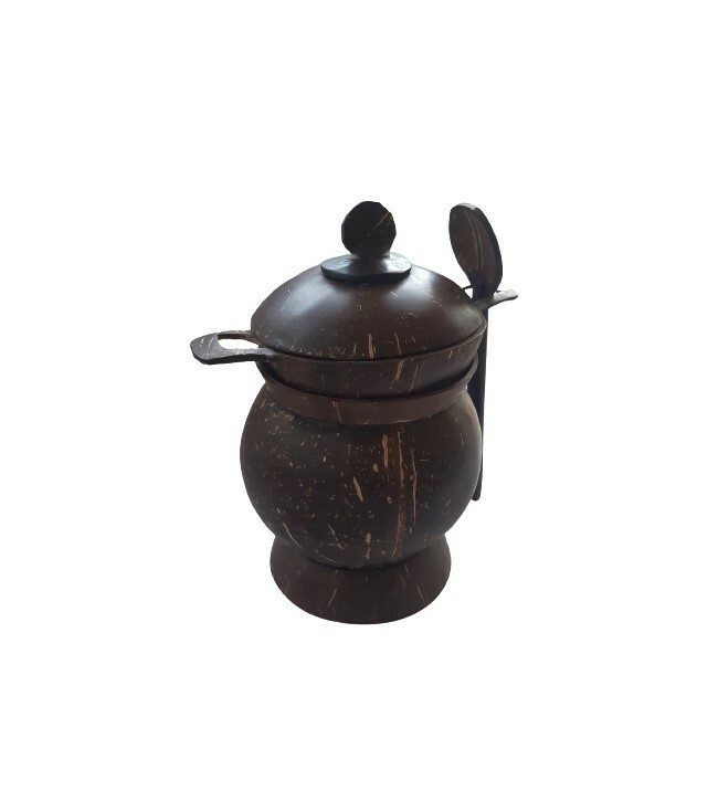 Coconut Shell Salt Container Spoon Handmade Eco Friendly Natural ...