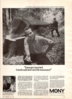 VINTAGE 1969 MONY MUTUAL OF NEW YORK LIFE INSURANCE PRINT AD | eBay