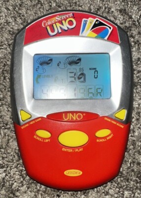 Radica Color Screen UNO Handheld Electronic Game 2007 Mattel Works ...