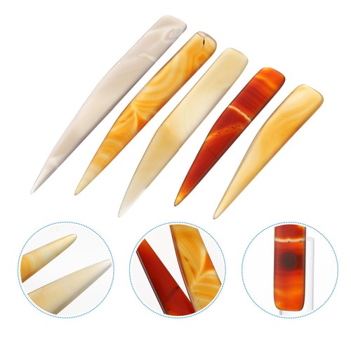 5 Pcs Agate Knife Jewelry Burnisher Silver Clay Polishing Natural ...