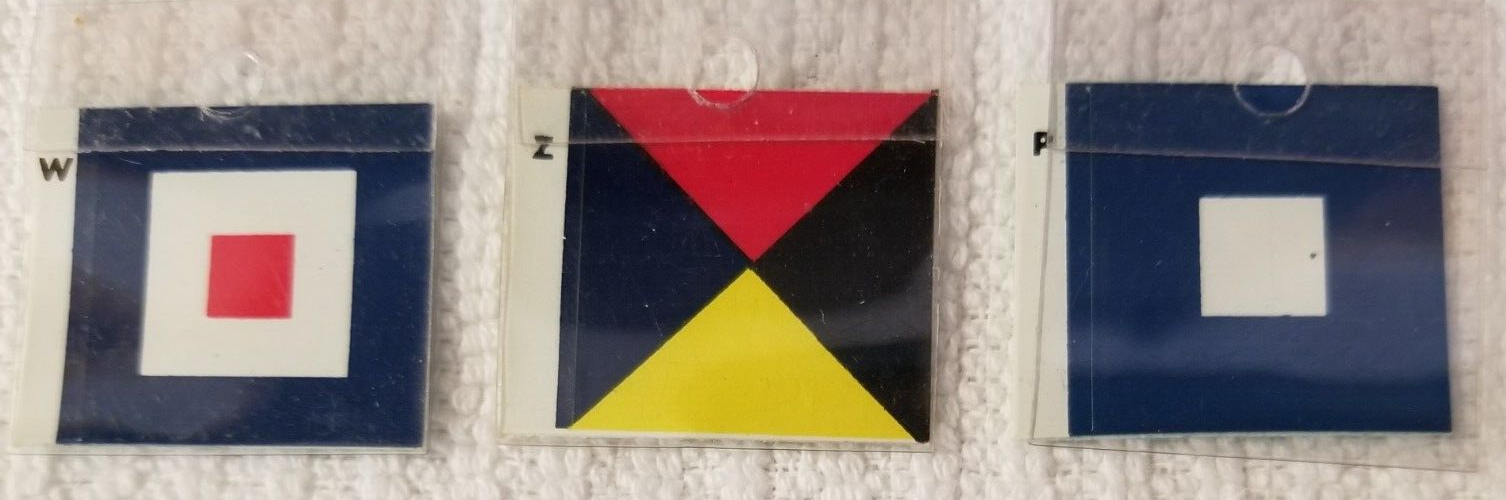 Nautical Flags Signal Zebra Zulu Whiskey Papa William One" Metal Self ...