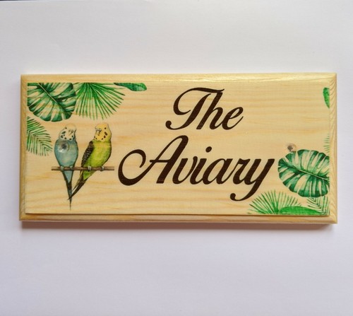The Aviary Sign, Custom Budgies Bird Shed Cage Grandad Gift Garden ...