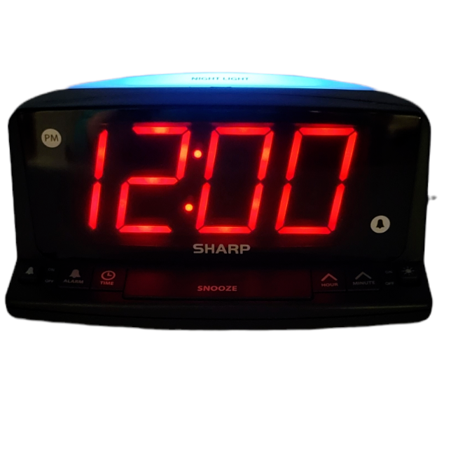 Sharp LED Digital Alarm Clock, Large Numbers, Night Light Work, Tested ...