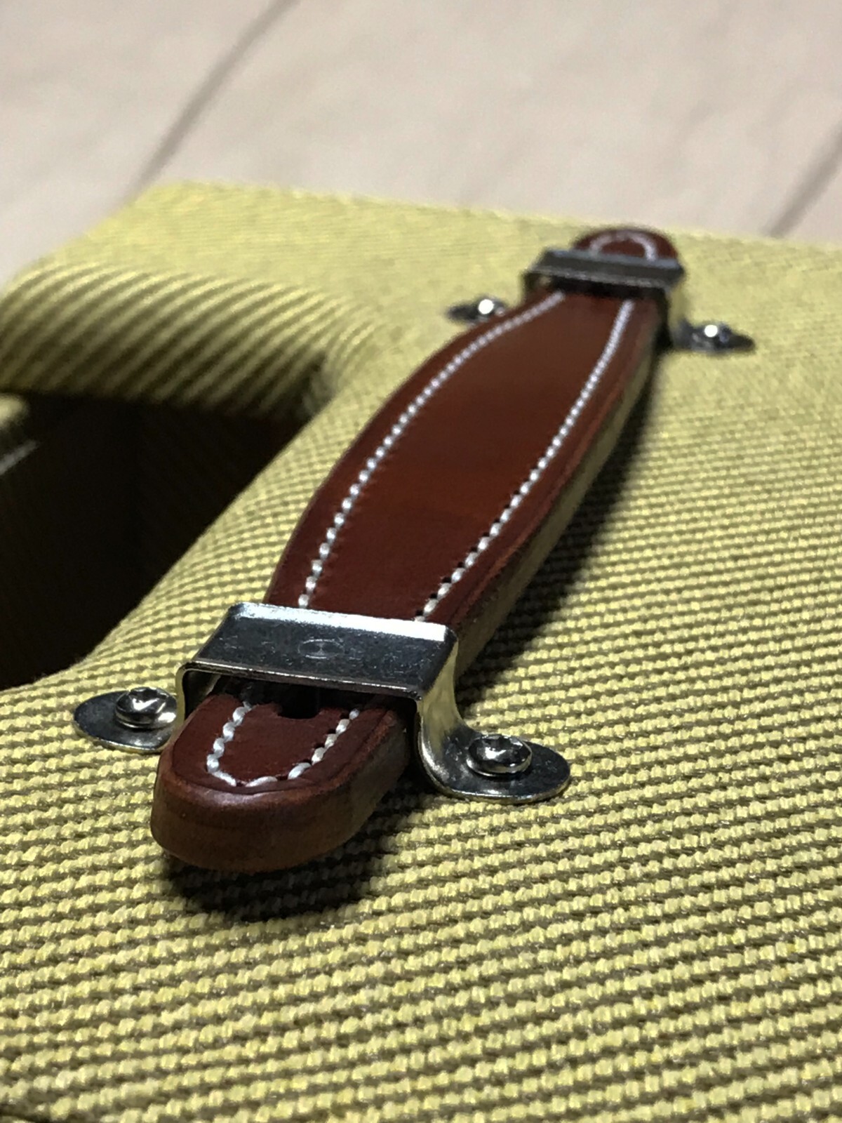 HANDMADE FULL GRAIN LEATHER AMP HANDLE FOR FENDER "TWEED" AMP - MADE IN ...