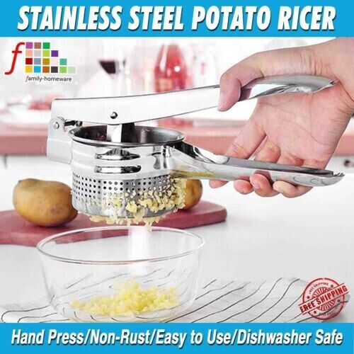 Heavy Duty Steel Potato Ricer Puree Masher Juicer Vegetable Fruit Press ...