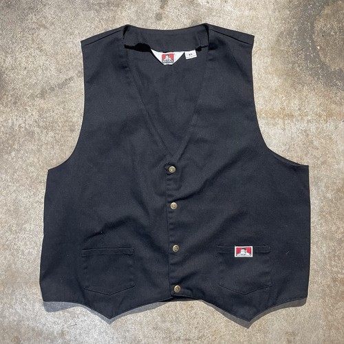 Vintage Ben Davis Canvas Work Vest Size X-Large Black Snap Buttons Made ...