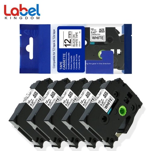 5 PK 12mm TZ231 TZe-231 Black on White Compatible for Brother P-Touch ...