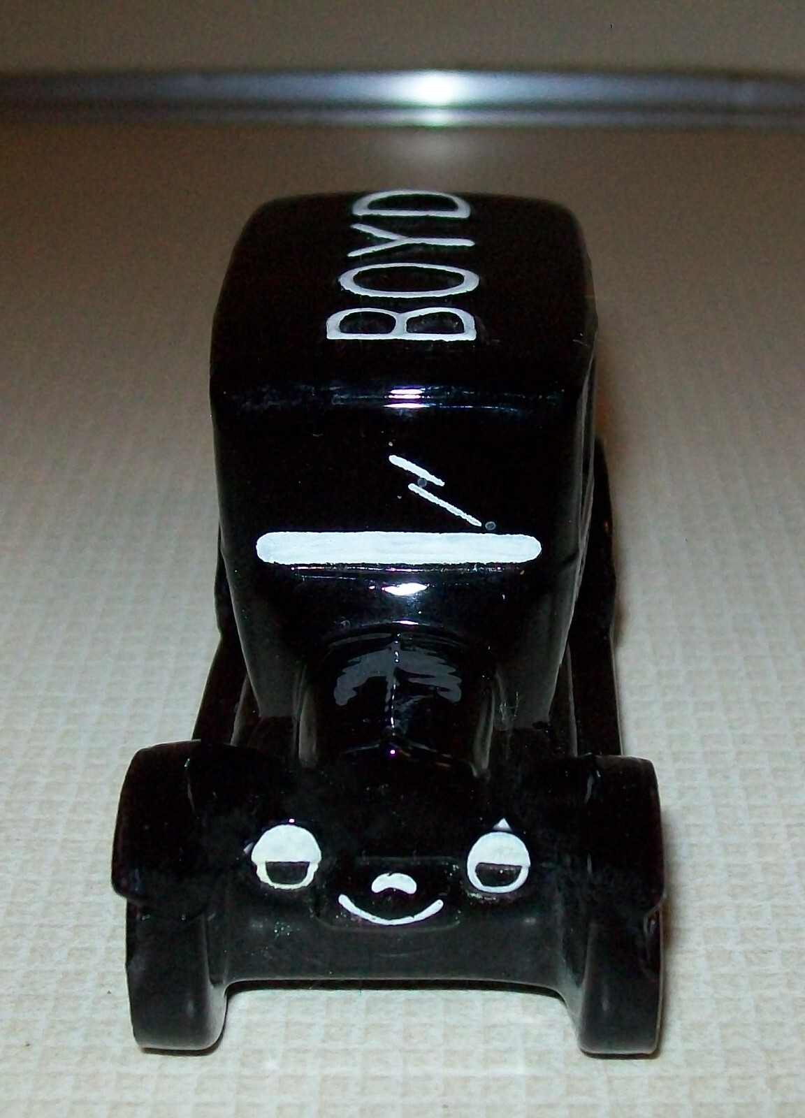 Boyd Glass Black Amethyst Taxi Cab Truck Hand Painted Figurine 2" T x 3 ...