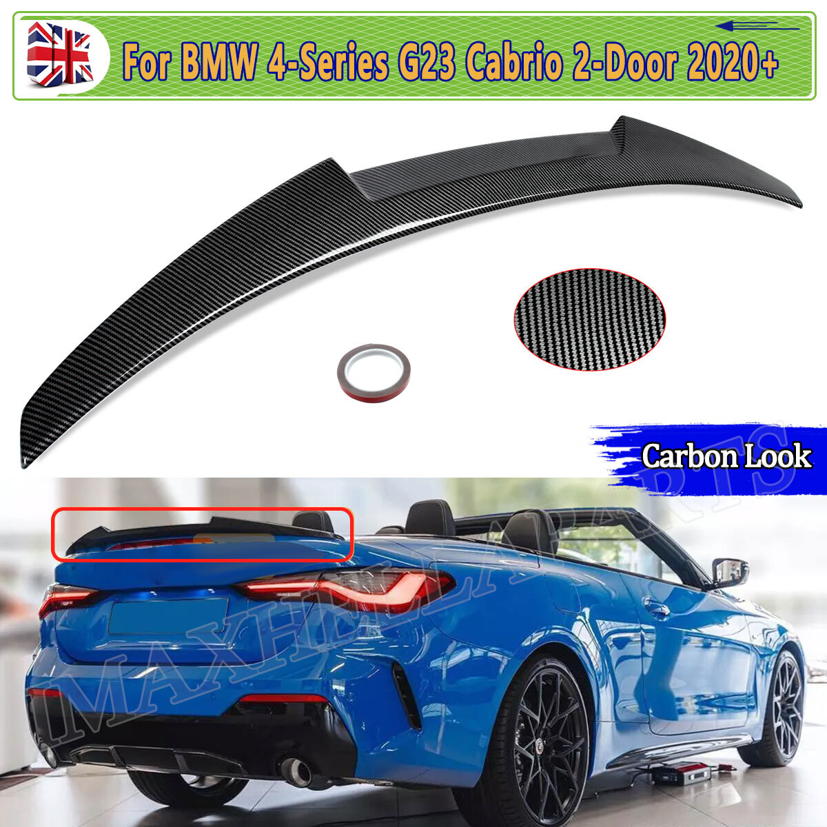 For BMW G23 4 Series G83 M4 Style Carbon Fiber Style Rear Boot Spoiler ...