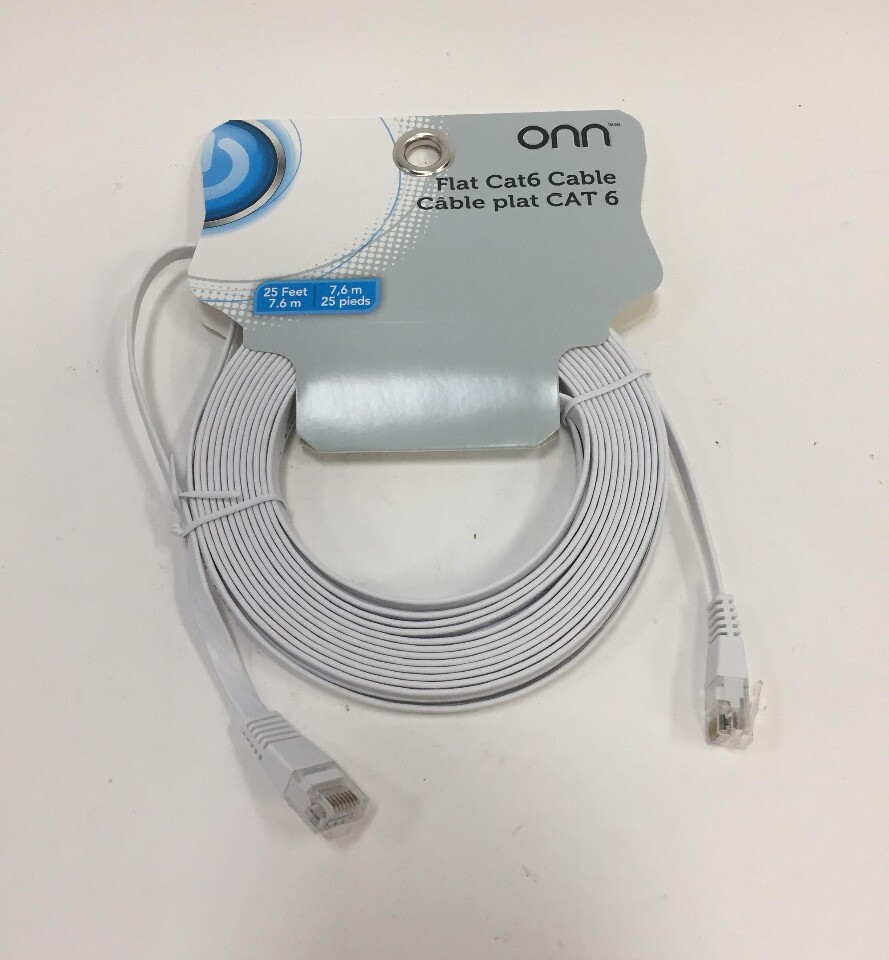 Ultra Thin Cat 6 Data Network Cable 25-feet Rj45 LAN Under Carpet ...