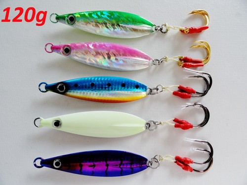 Fall Flat Keel Vertical Jigs 120gr (4.2oz) Saltwater Fishing Lures-5 ...