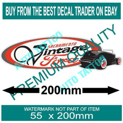 SACRAMENTO VINTAGE FORD DECAL STICKER HOT ROD RAT ROD AMERICANA GARAGE ...