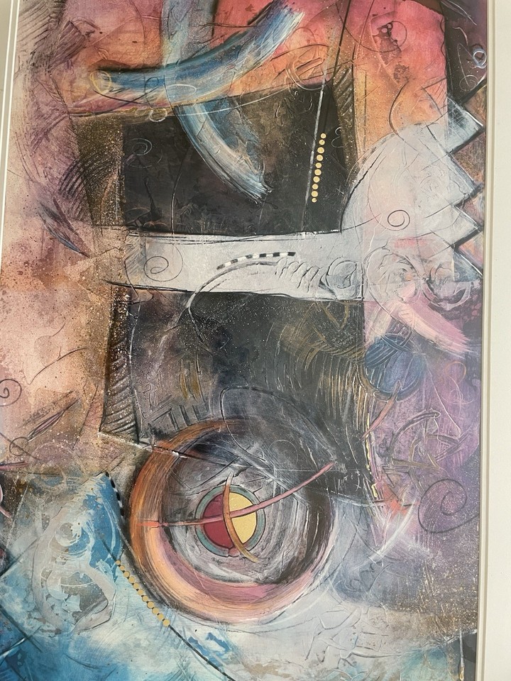 29”x39” Framed Eric WAUGH - RICH & EXPLOSIVE SWIRLING colors | eBay