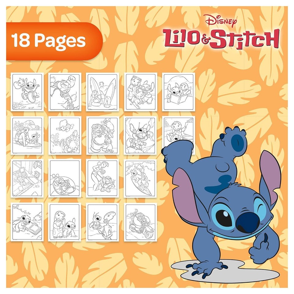 Disney Lilo & Stitch Colour Wonder Mess Free 18 Colouring Book Pages ...