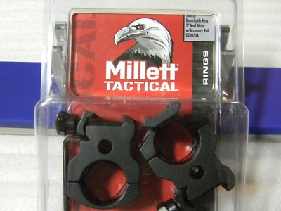 Millett Tactical Rings w/Accessory Rail 1" Medium Black # DT00736 | eBay