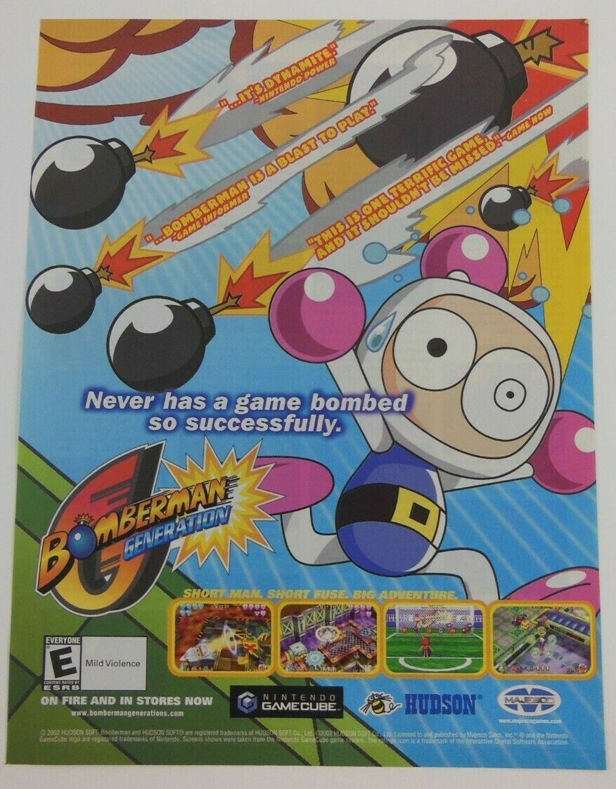 Bomberman Generation Print Ad Game Poster Art PROMO Official Nintendo ...