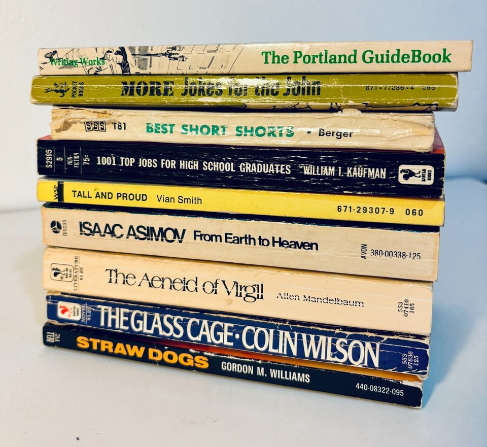 Vintage Paperback 9 Book Lot Mostly 50-60's-70's Suspense, Humor, Short ...