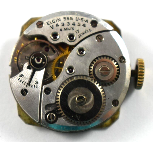 Vintage Elgin Manual Wind 17J 555 Wrist Watch Movement lot.we | eBay