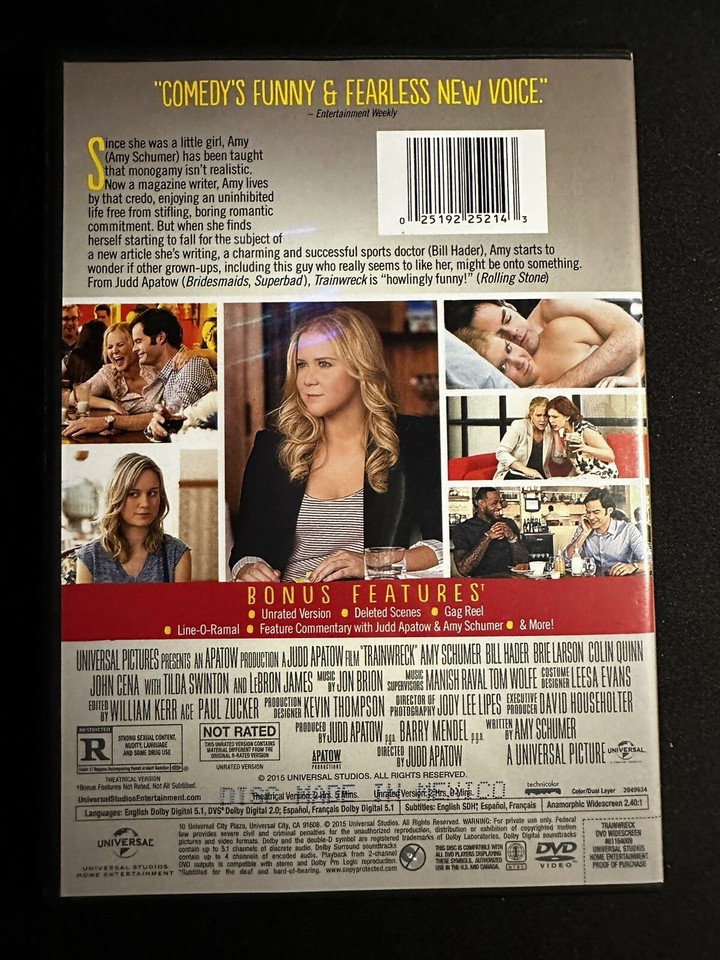 Trainwreck (DVD, 2015) Amy Schumer 25192252143| eBay