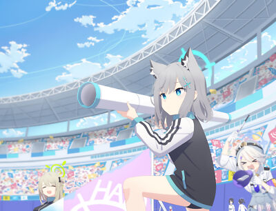 Anime blue archive shiroko girls fox girl ears eyes gray Playmat Game ...