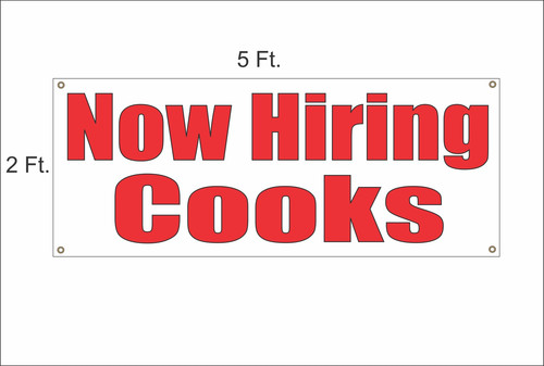 Now Hiring Cooks Banner Sign NEW Larger Size Best Quality for the ...