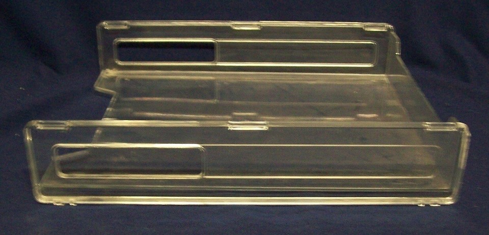Office Supplies 1 LONG FRONT LOAD DESK FILE TRAYS ORGANIZERS USED CLEAR ...