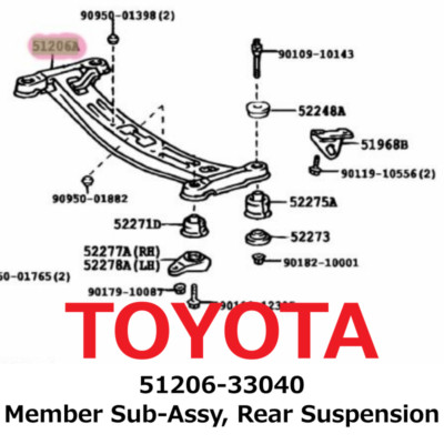 【NEW】Toyota Genuine 97-01 Lexus ES300 Member Sub-Assy Rear ...