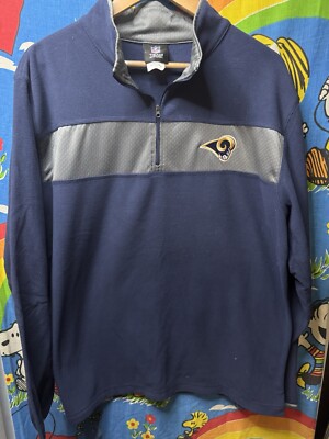 St Louis RAMS Football NFL Team Apparel Large Pullover Fleece 1/4 Zip ...