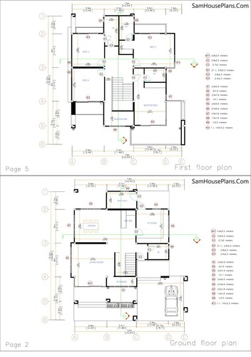 House Plan 13x15 Meter 43x50 Feet 4 Beds 3 Baths Terrace Slap (A4 Hard ...