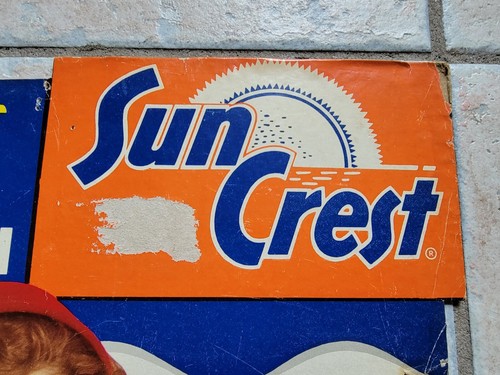 Vintage Suncrest Soda Store Display Carton Litho Orange Sun Crest 6 ...