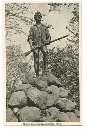 Minute Man Statue Memorial Lexington Massachusetts Revolutionary War ...