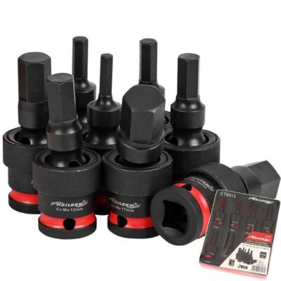 Neilsen Universal Swivel Impact Hex UJ Driver Socket Set 1/2" 6mm ...
