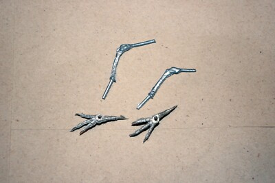 Pewter bird feet & legs goldfinch songbird vintage wood carving crafts ...