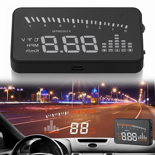 X5 3" Car Projector HUD Head Up Display Speed Fuel Warning OBD II ...