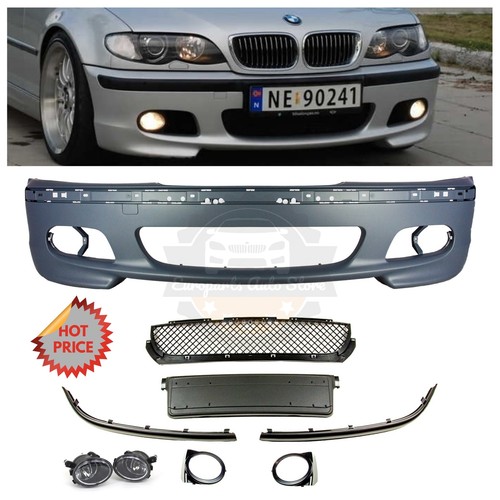 BMW E46 MTECH M TECH STYLE FRONT BUMPER W/ CLEAR FOG LIGHTS 1999-2005 ...