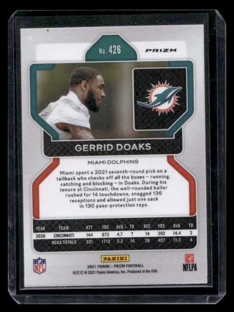 2021 Panini Prizm #426 Gerrid Doaks Rookie Miami Dolphins Pink | eBay