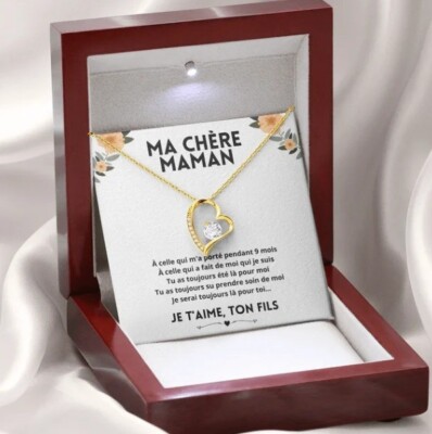 Collier Ma Chère Maman Je T'Aime, Ton Fils (Modèle 126) (Coloris Or) | eBay