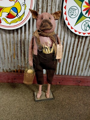 Rugged Chic handmade OOAK Primitive Halloween Pig Artist Michael ...