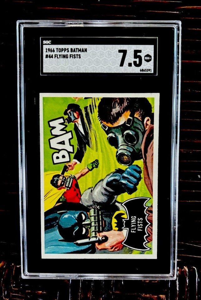 1966 TOPPS BATMAN BLACK BAT #44 Flying Fists (Robin Batman) SGC 7.5 WOW ...
