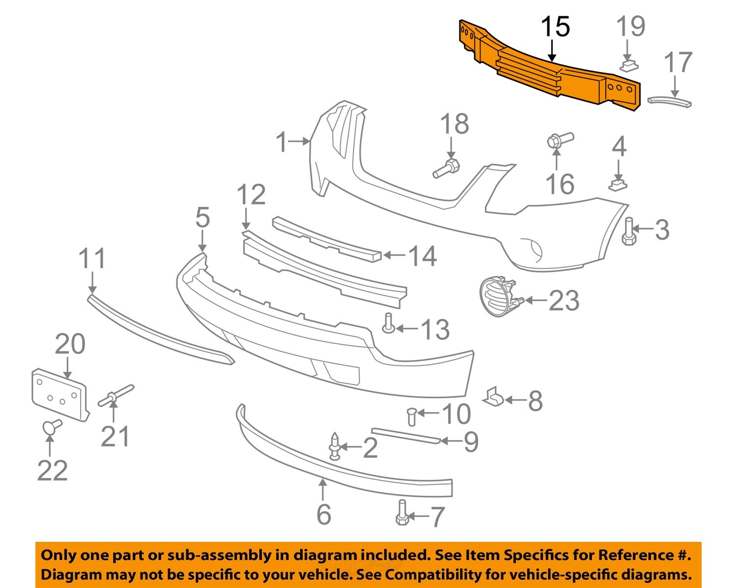 GM OEM 07-17 Acadia Limited Front Bumper Bumper Components-Impact Bar ...