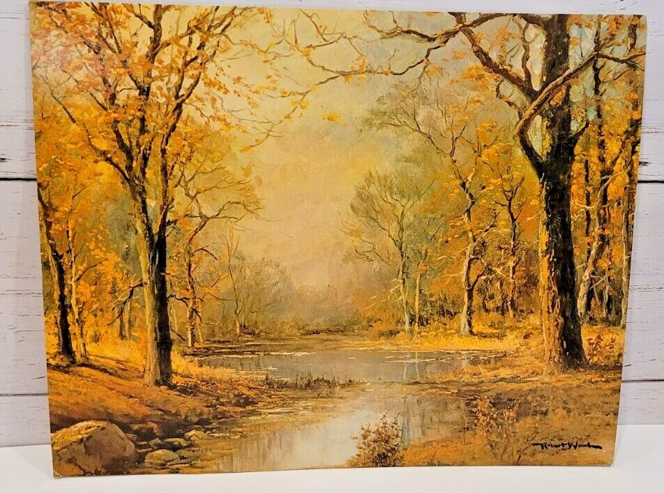Robert Wood Lithographs Vintage Robert Wood PINE GROVE LAKE