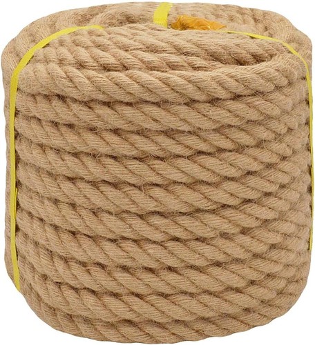 Twisted Manila Jute Rope (3/4 in x 20 ft) Natural Thick hemp rope for ...