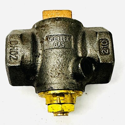 1" MUELLER GAS METER VALVE BLACK IRON BODY BRASS LOCK | eBay