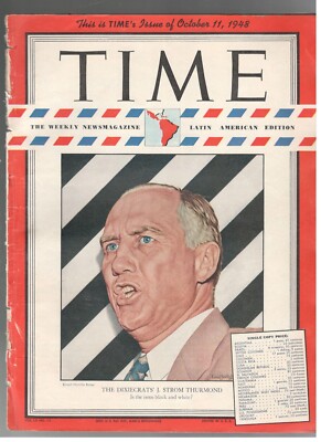 James Strom Thurmond The Dixiecrats Time Magazine October 11, 1948 | eBay